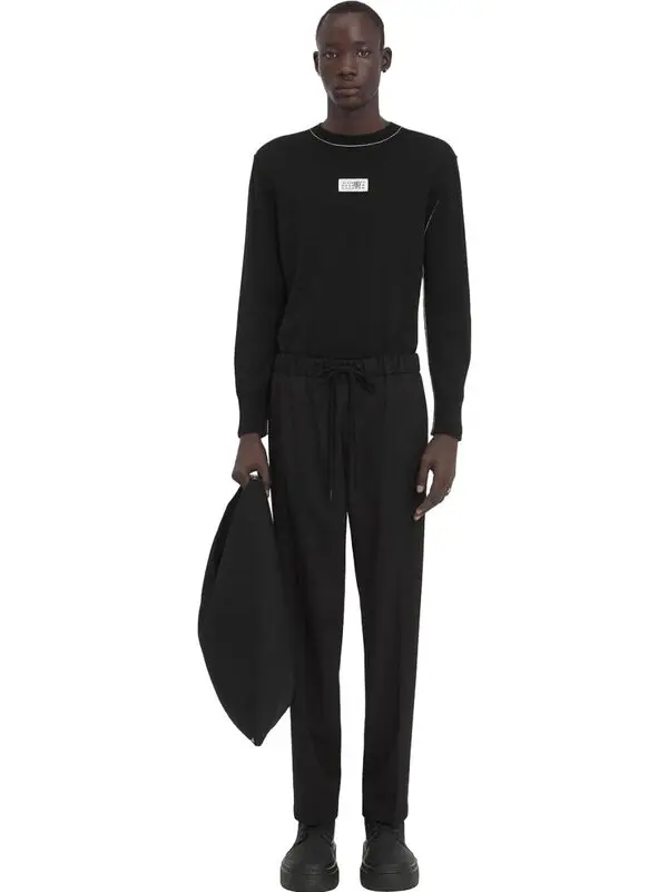 MAISON MARGIELA Tailored Drawstring-waist Trousers - Black