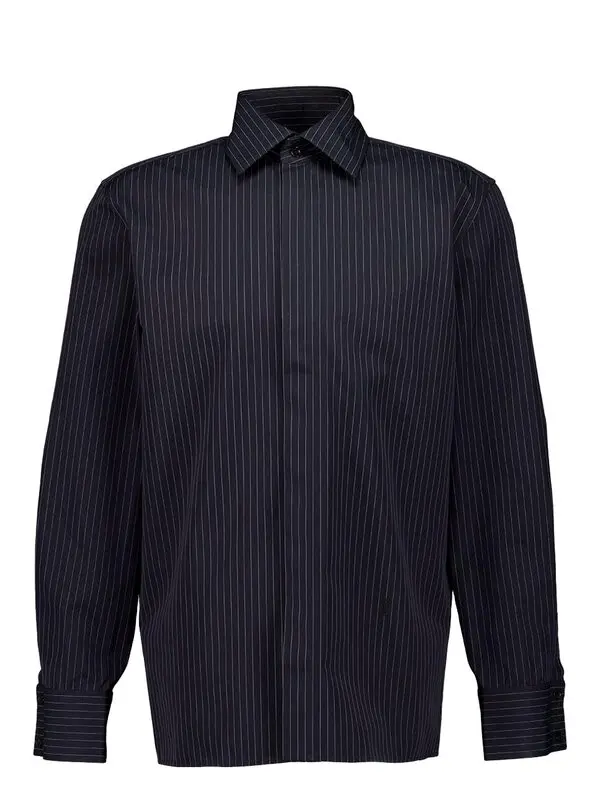 Saint Laurent Cassandre Striped Shirt - Black