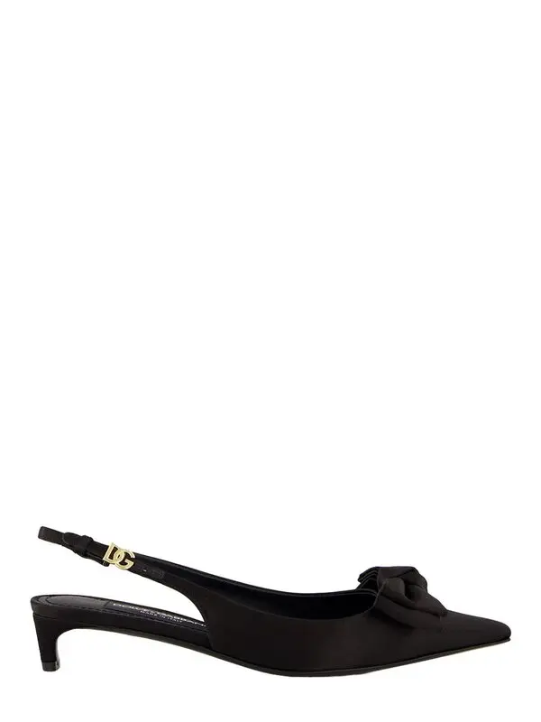 Dolce & Gabbana Satin Slingback Heel - Black