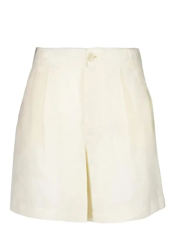120% Lino Linen Casual Fit Shorts - Cream