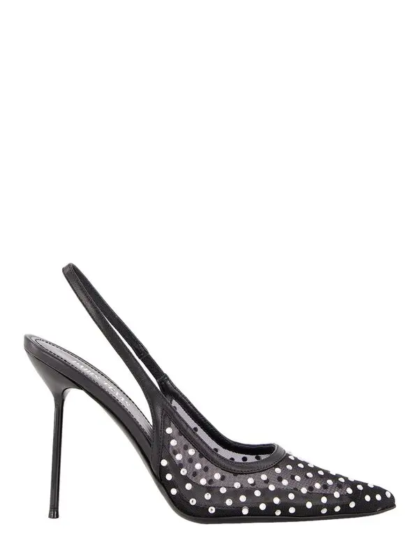 Paris Texas Lidia Crystal Slingbacks - Black
