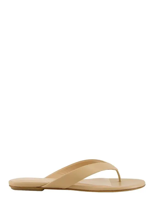 Le Monde Beryl Flat Leather Thong Sandals - Cream