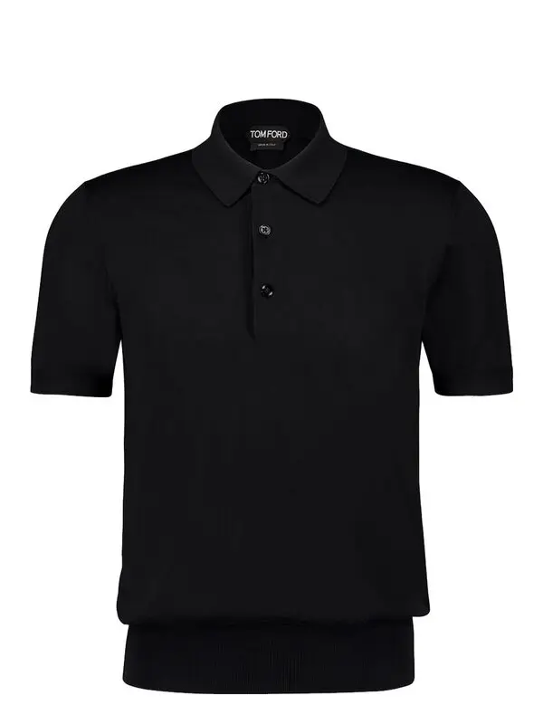 TOM FORD Short-sleeve Cotton Polo Shirt - Black