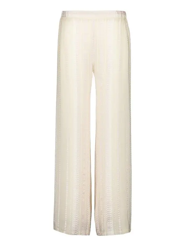 Zeus+dione Textured Silk Wide-leg Trousers - Cream