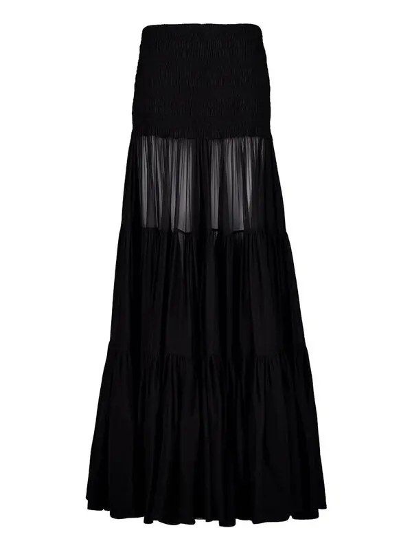 Saint Laurent Ruffled Maxi Skirt - Black