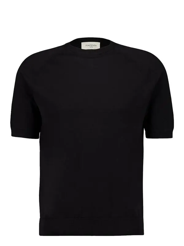 PIACENZA CASHMERE 1733 Short-sleeve Cotton Jumper - Black