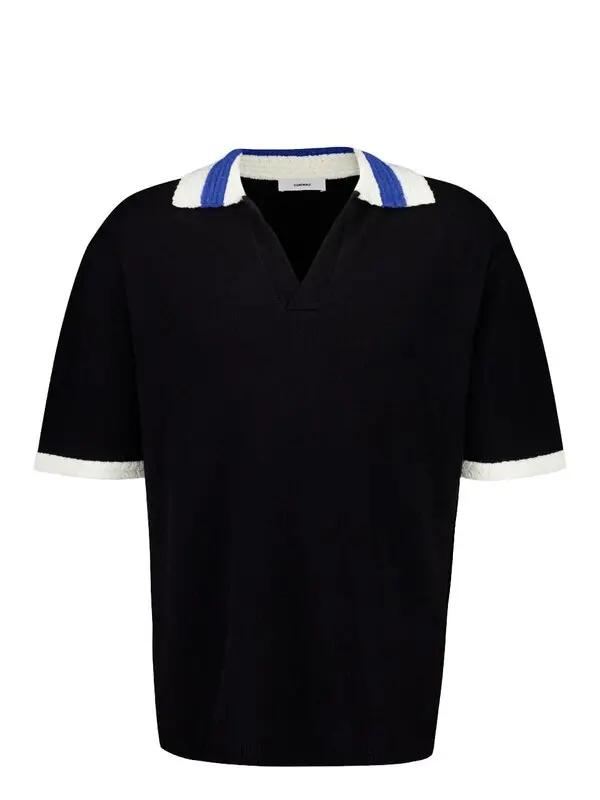 Commas Hand-crochet Collar Polo - Black
