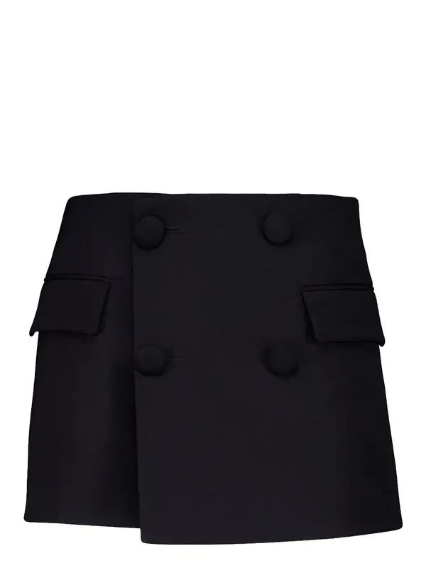 Balmain Buttoned Wool Shorts - Black