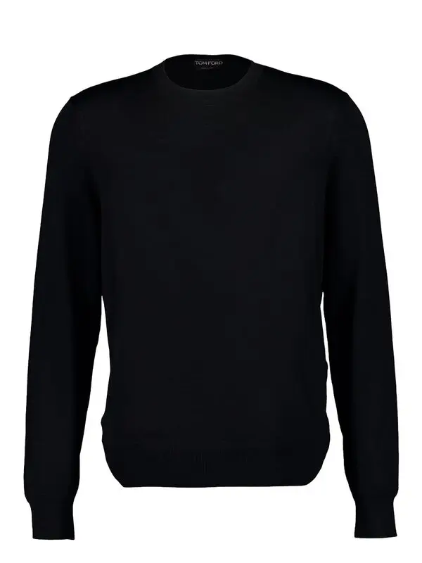 TOM FORD Fine Wool Crewneck Jumper - Black