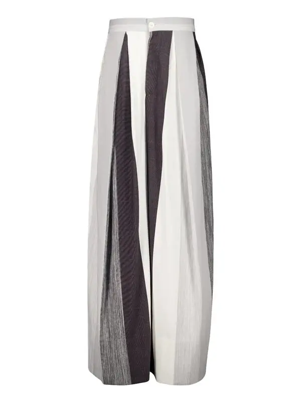 MARRAKSHI LIFE High-waist Pleated Stripe Trousers - Black