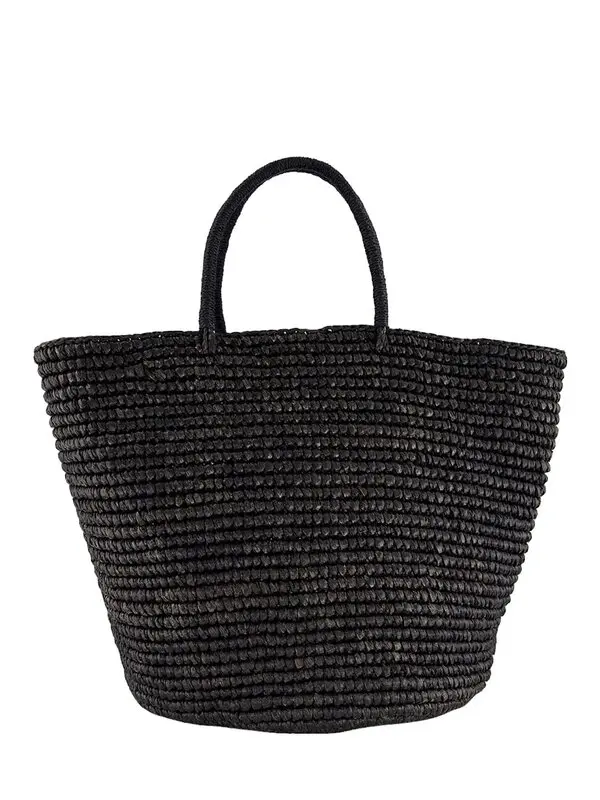 SENSI STUDIO Maxi Straw Tote - Black