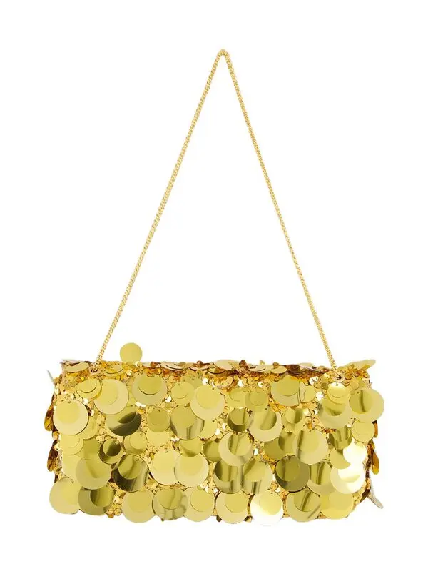 Rabanne Sparkle Sequin Baguette Bag - Gold