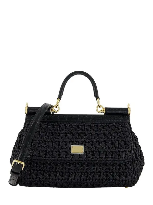 Dolce & Gabbana Sicily Crochet Mini Bag - Black