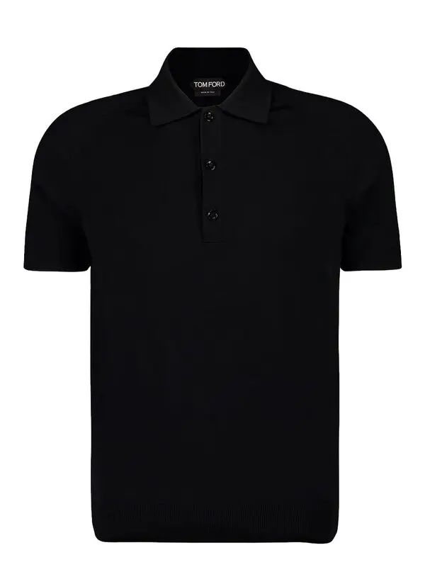 TOM FORD Merino Wool Fine Gauge Polo - Black