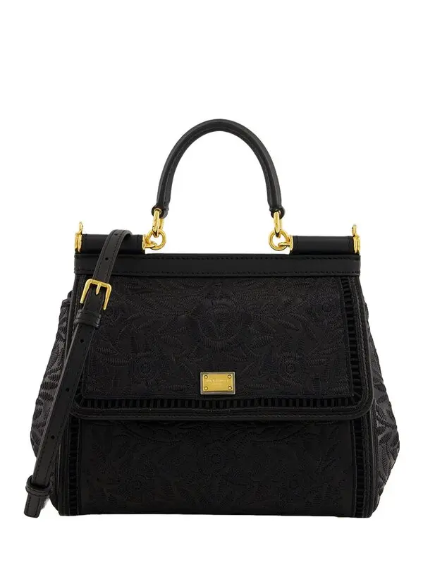 Dolce & Gabbana Medium Sicily Nappa Handbag - Black