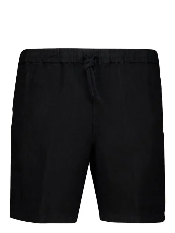 120% Lino Linen Bermuda Shorts - Black