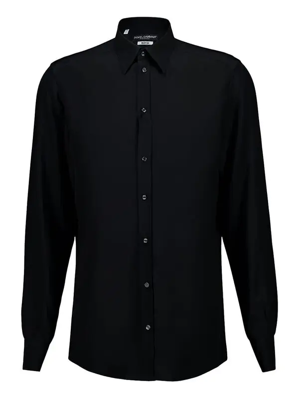 Dolce & Gabbana Silk Crêpe De Chine Martini Shirt - Black