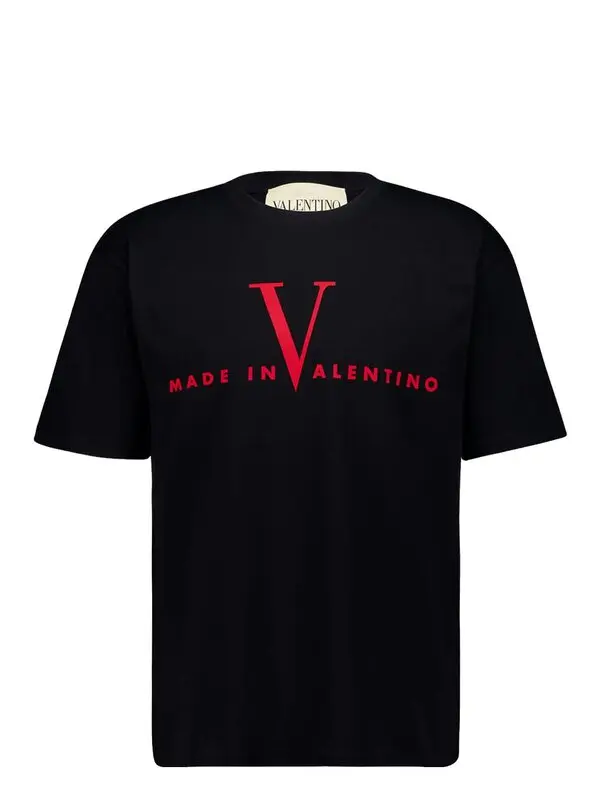 Valentino Garavani Cotton T-shirt With Print - Black
