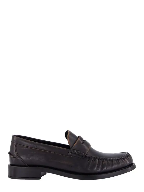 Prada Leather Loafers - Black