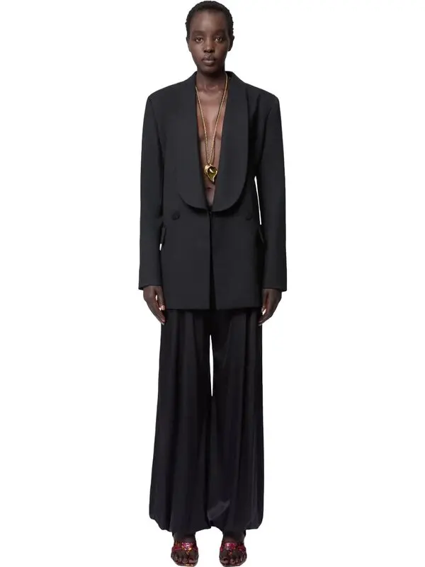 Nina Ricci Wool Gabardine Double-breasted Blazer - Black