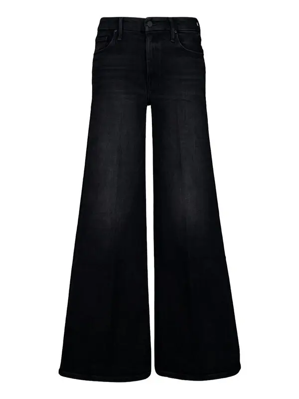 MOTHER Wide-leg Jeans In Spiked Hair Wash - Black