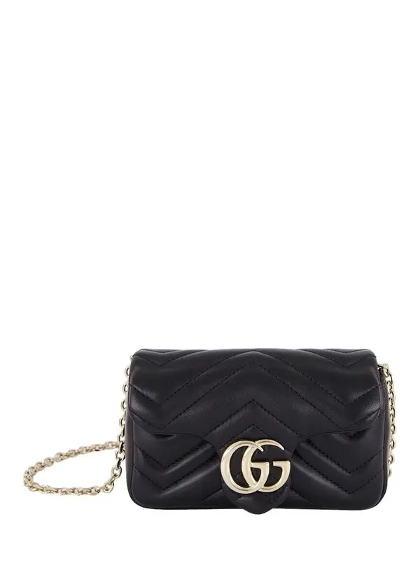 Gucci Gg Marmont Mini Leather Shoulder Bag - Black