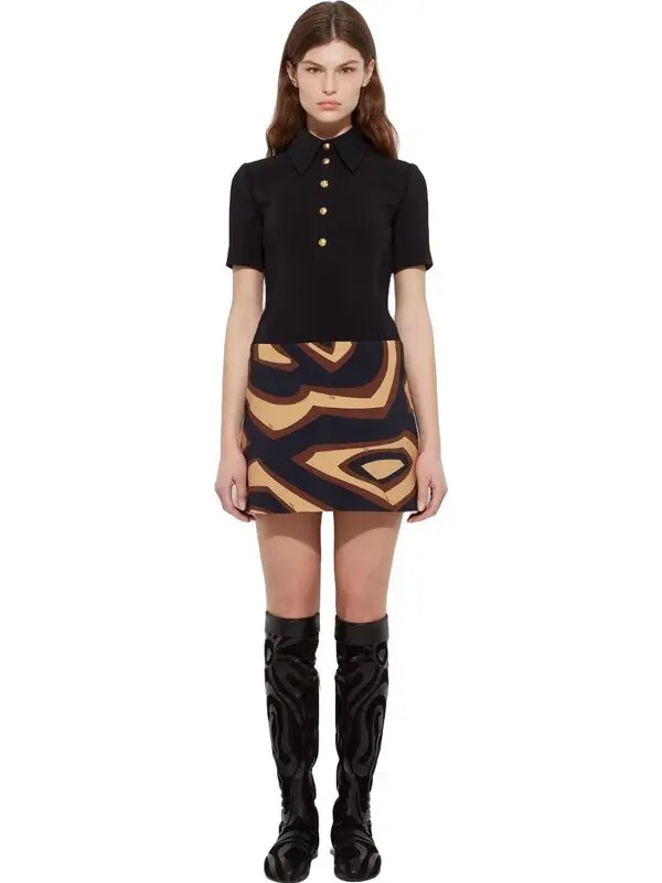 Emilio Pucci Labirinto Print Mini Dress - Black