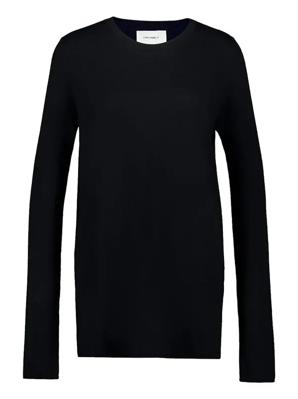 LISA YANG Maurie Cotton Cashmere Sweater - Black