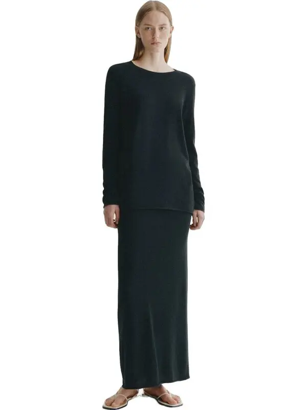 LISA YANG Maurie Cotton Cashmere Sweater - Black