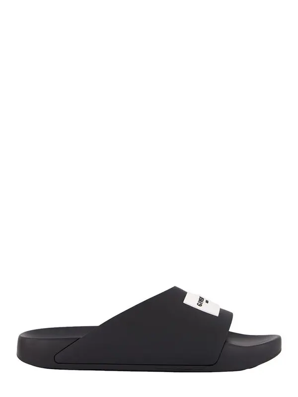 Givenchy Label Slide Flat Mules - Black