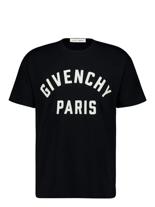 Givenchy T-shirt In Cotton With Logo Embroidery - Black