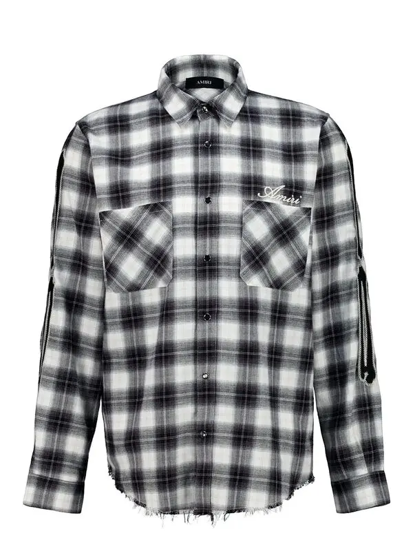 Amiri Bones Flannel Overshirt - Black