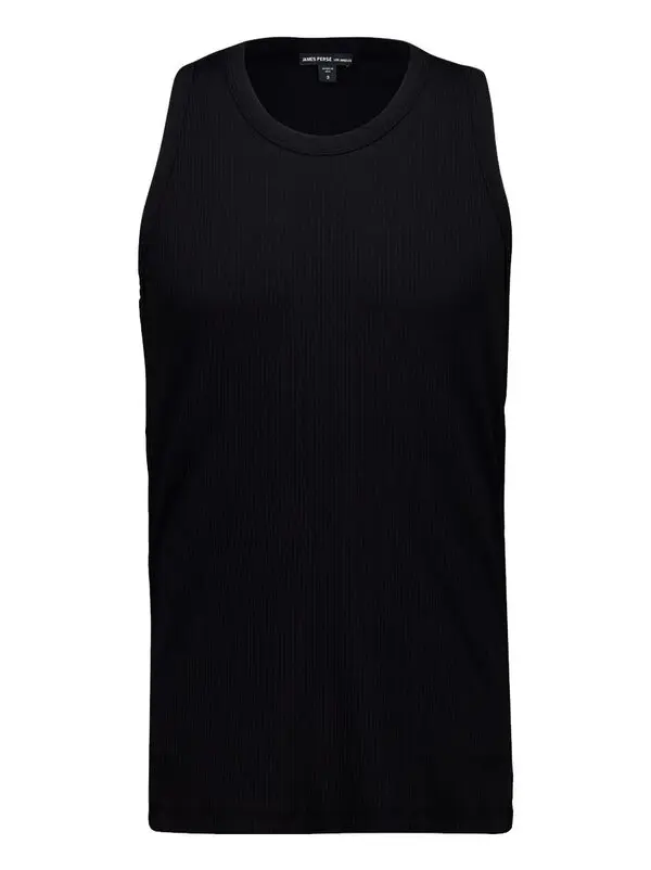 JAMES PERSE Ribbed Cotton-lycra Tank Top - Black