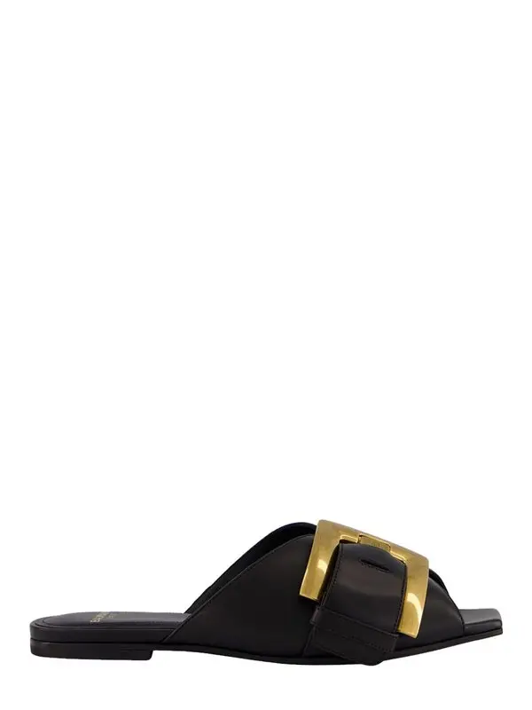 Balmain Anthem Flat Sandals - Black