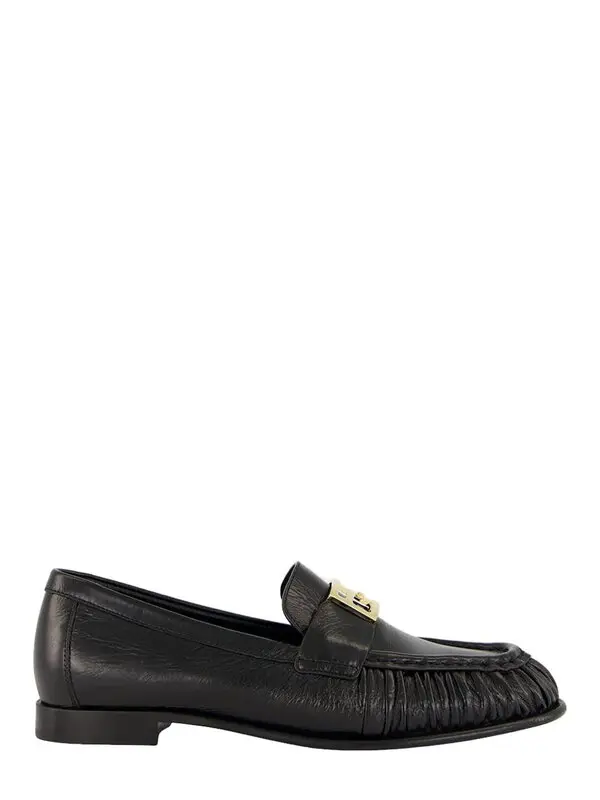 Fendi Nappa Leather Baguette Loafers - Black