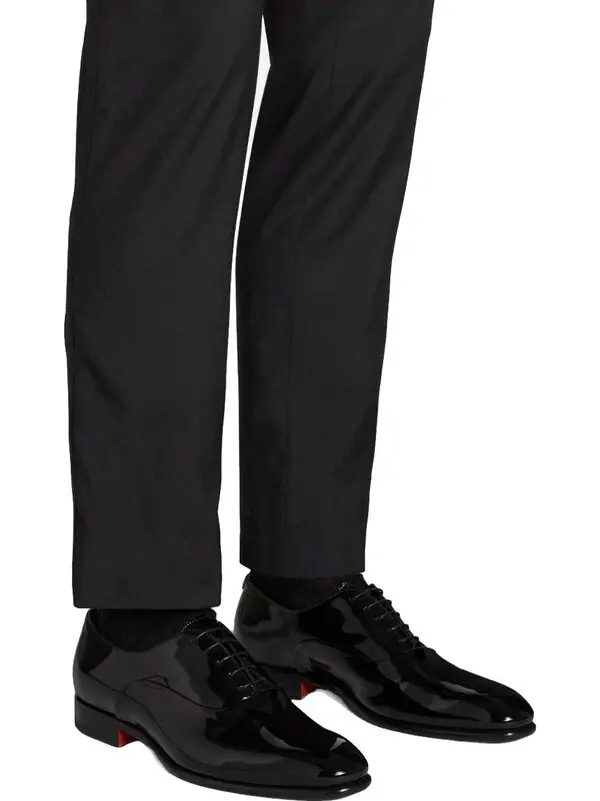 Santoni Patent Leather Oxford Shoes - Black