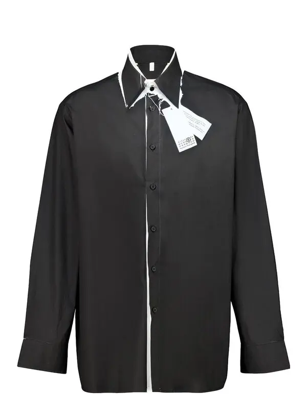 MAISON MARGIELA And White Cotton Contrast Shirt - Black