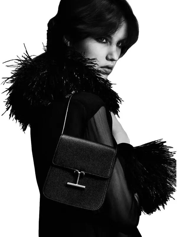 TOM FORD Tara Mini Bag In Smooth Calf Leather - Black