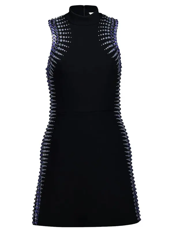Casablanca Embellished Sleeveless Mini Dress - Black