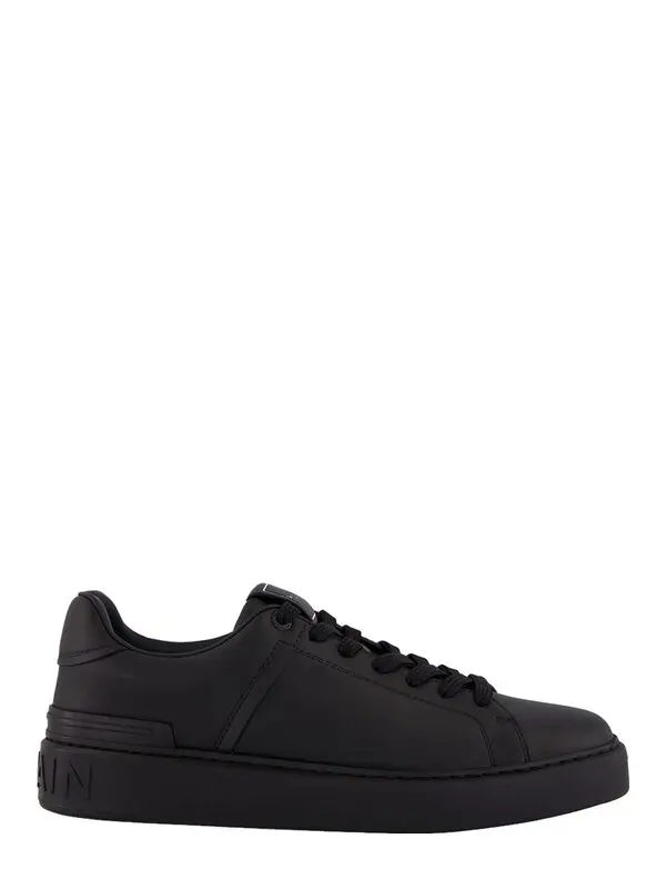 Balmain B-court Calfskin Sneakers - Black