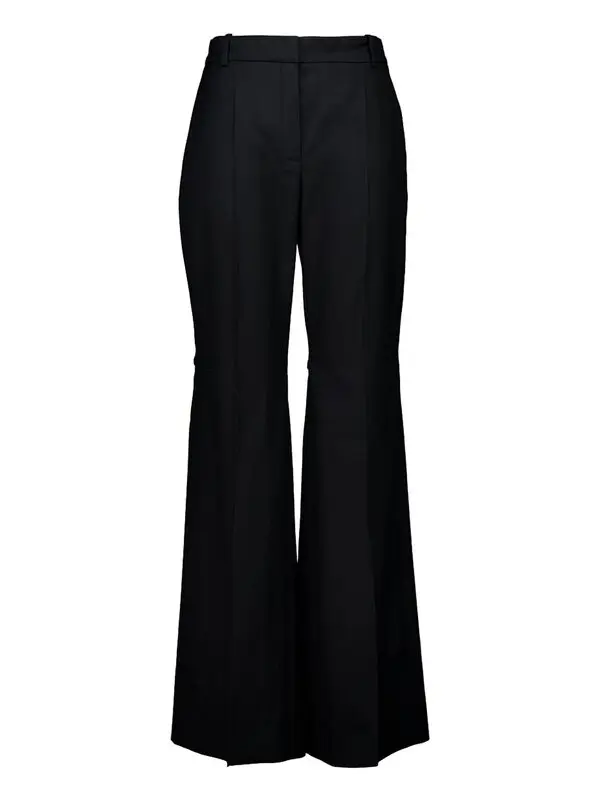 Nina Ricci Flared Wool Gabardine Trousers - Black