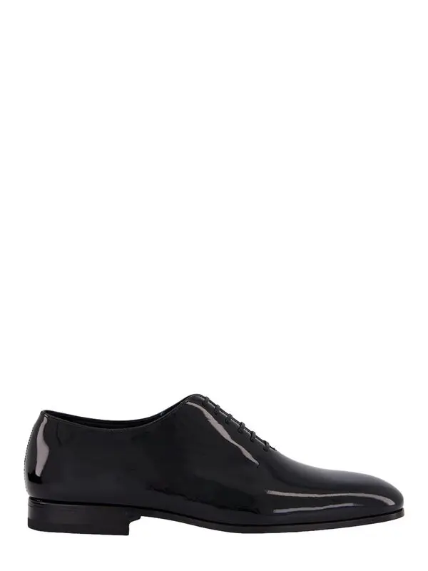 FERRAGAMO Patent Leather Oxford Shoes - Black