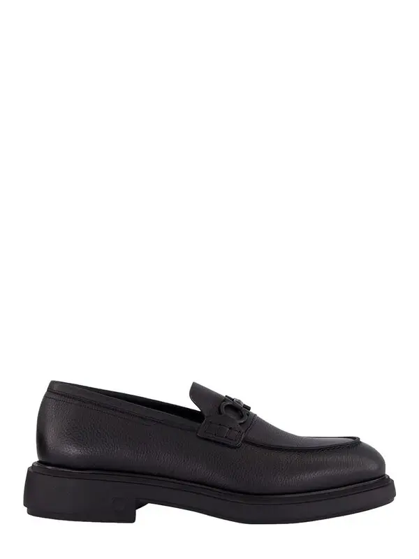 FERRAGAMO Gancini Bit Loafers - Black