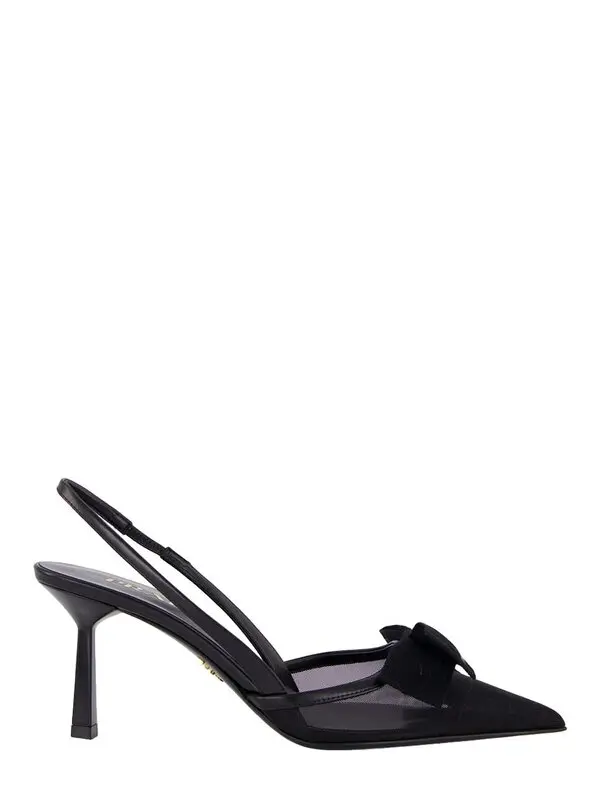 Prada Slingback Bow Pumps - Black