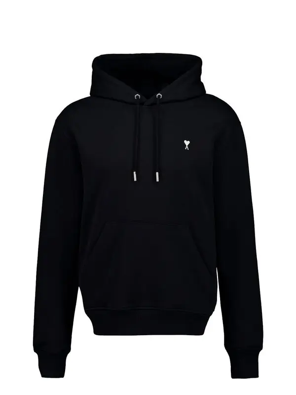 AMI Paris De Coeur Hooded Sweatshirt - Black