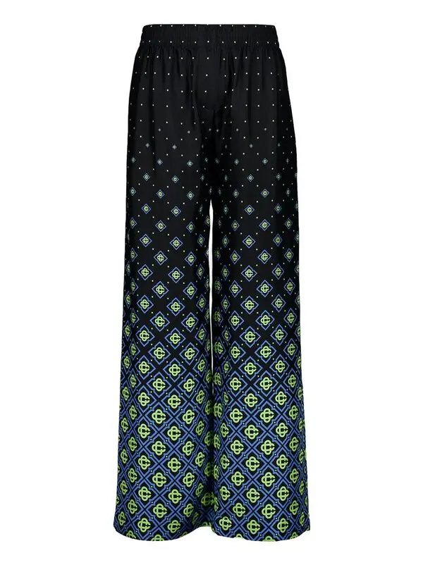 Casablanca Degrade Monogram Silk Trousers - Black