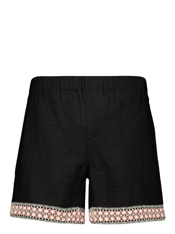 Commas Braided Shorts With Crochet Trim - Black