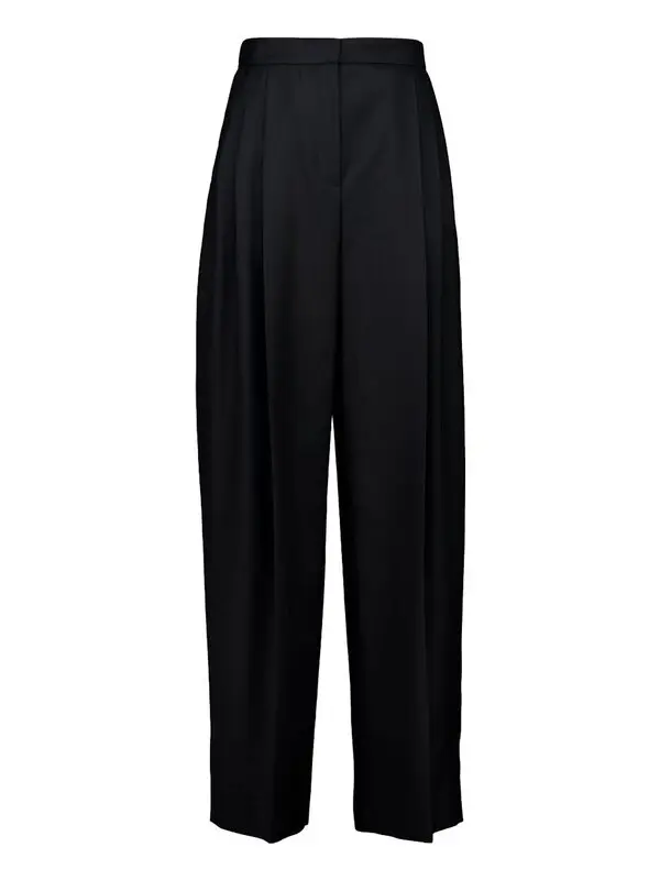 Nina Ricci Pleated Wool Straight-leg Trousers - Black