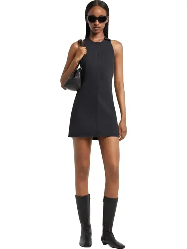 COURREGES Heritage Sleeveless Denim A-line Dress - Black