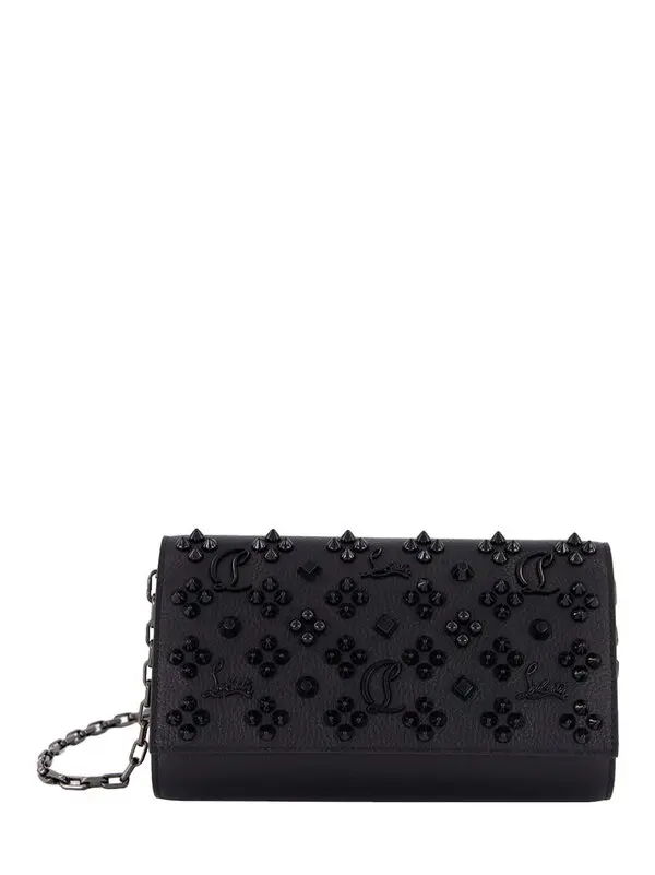 CHRISTIAN LOUBOUTIN Paloma Leather Clutch - Black